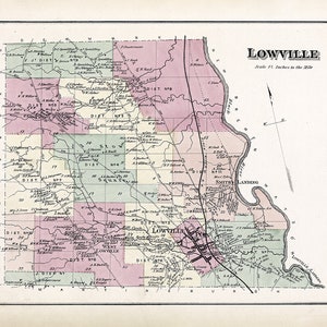 1875 Map of Lowville Township Lewis County New York - Etsy