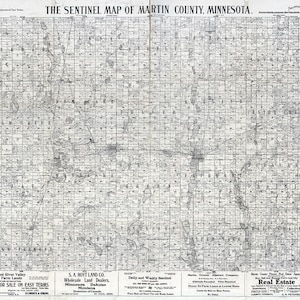 1901 Farm Line Map of Martin County Minnesota - Etsy