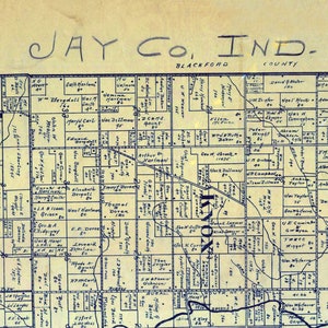 1900 Farm Line Map of Jay County Indiana - Etsy