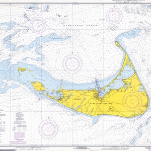 1968 Nautical Chart Map of Nantucket Island - Etsy
