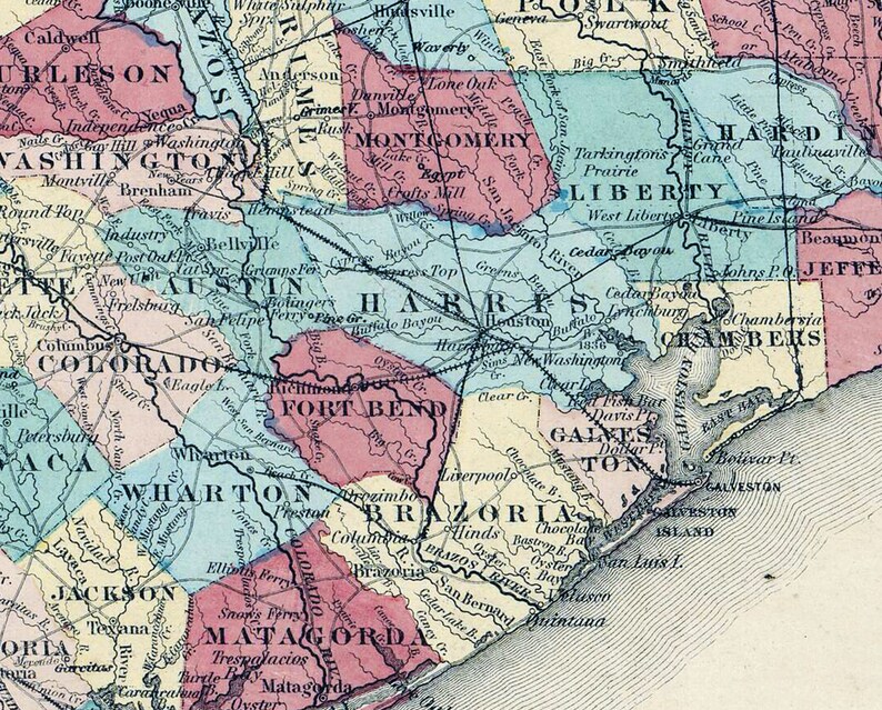 1855 Map of Texas - Etsy