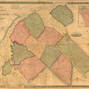 1849 Map of Salem & Gloucester County New Jersey From Actual Surveys Salem Genealogy - Etsy