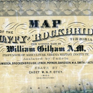 1860 Map of Rockbridge County Virginia - Etsy