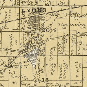 1907 Map of Lyons Township Walworth County Wisconsin - Etsy