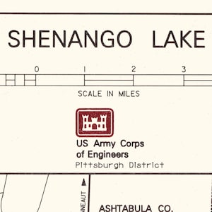 1995 Map of Shenango Lake Pennsylvania and Ohio - Etsy