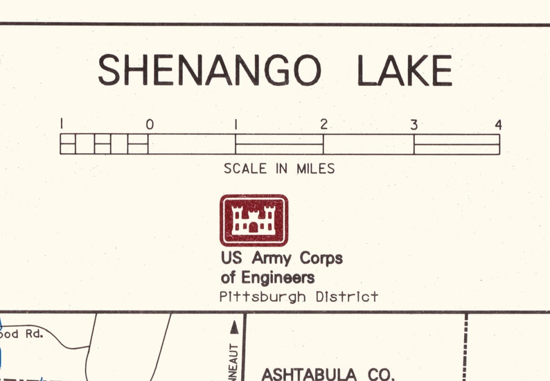 1995 Map of Shenango Lake Pennsylvania and Ohio - Etsy