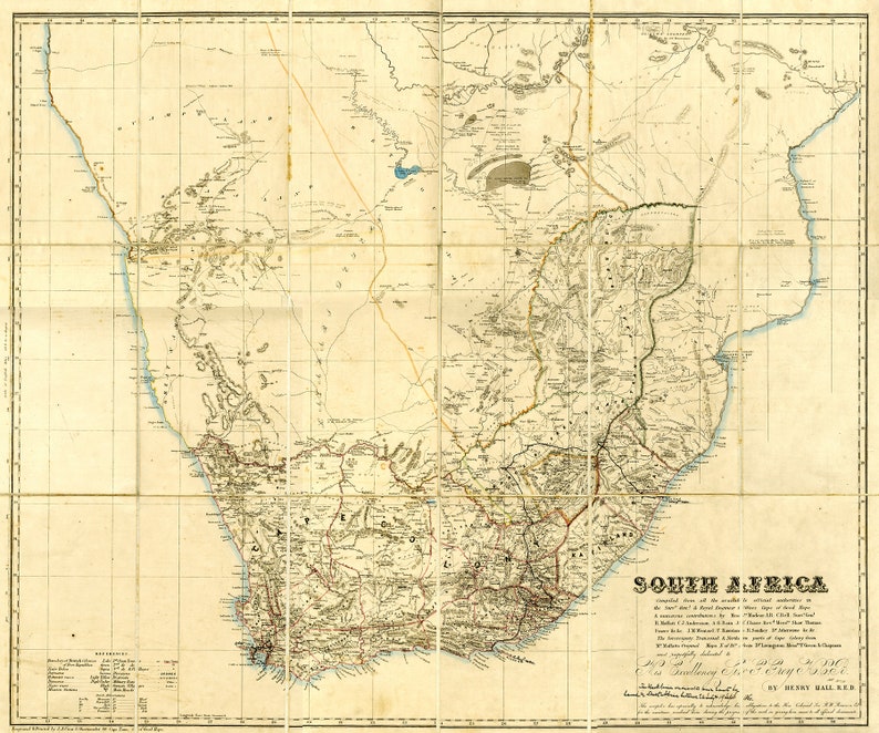 1857 Map of South Africa - Etsy