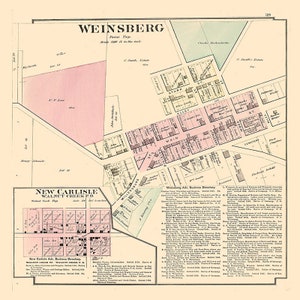 1875 Map of Weinsberg Holmes County Ohio - Etsy