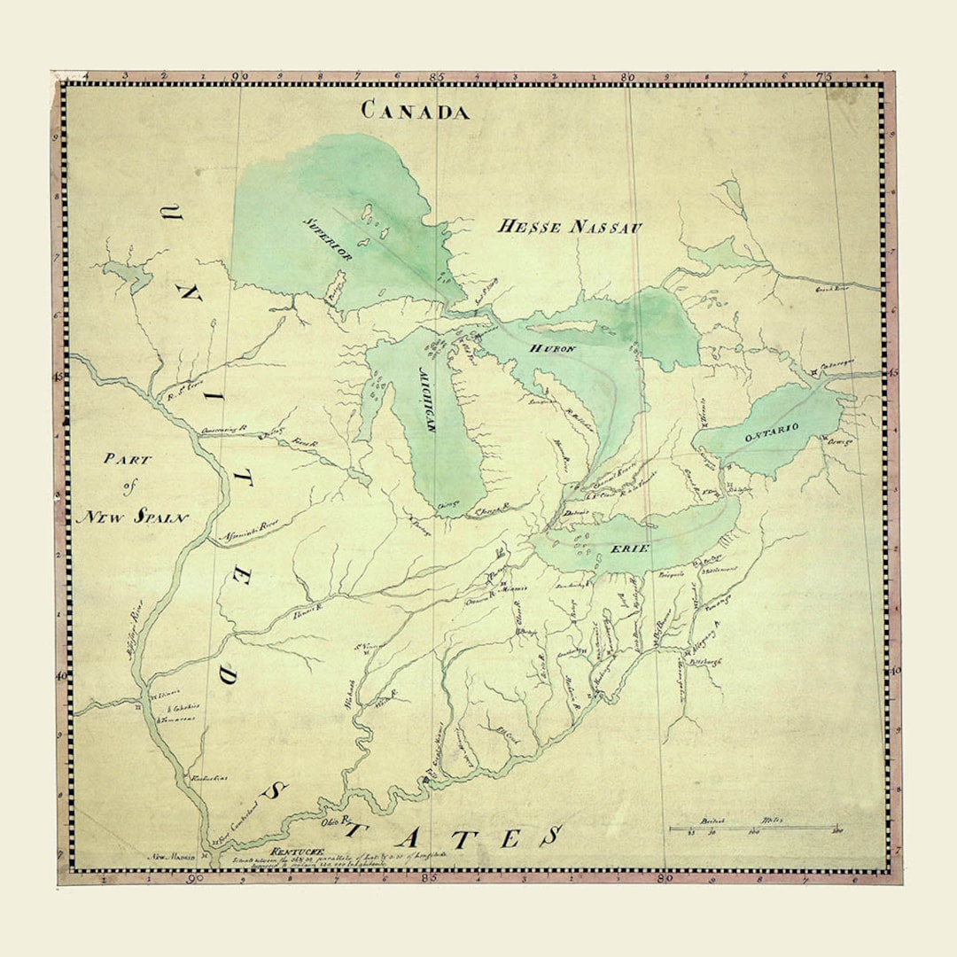 1800 Map of the Great Lakes - Etsy
