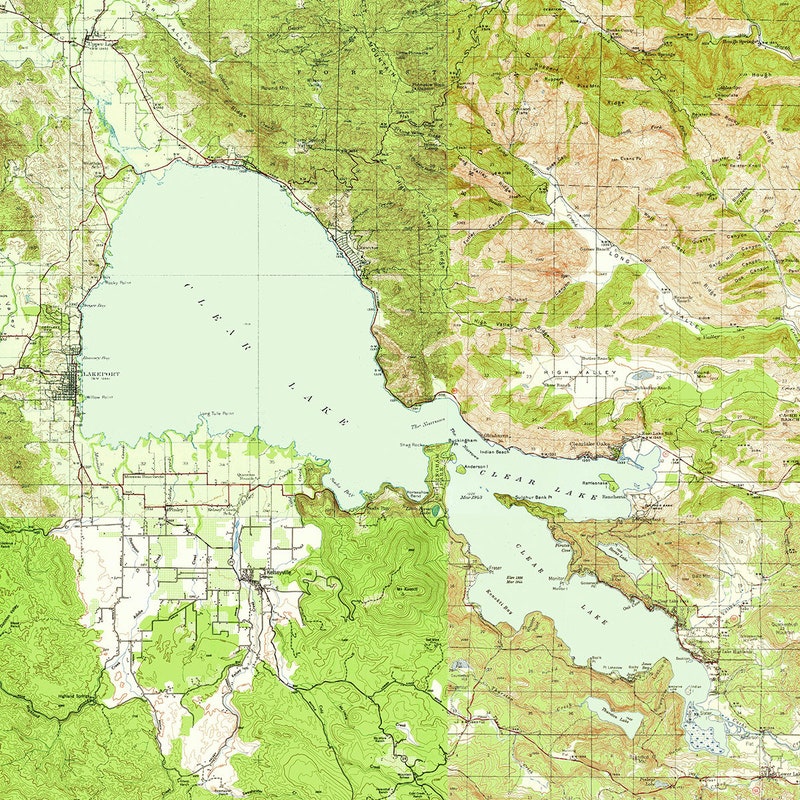 Clear Lake Ca Map - Etsy