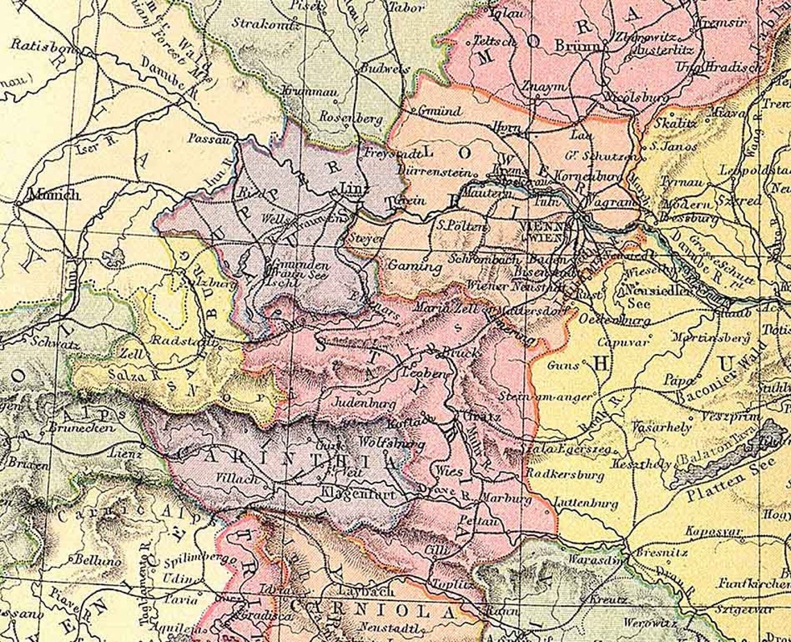 1888 Mapa del Imperio Austro-Húngaro - Etsy España