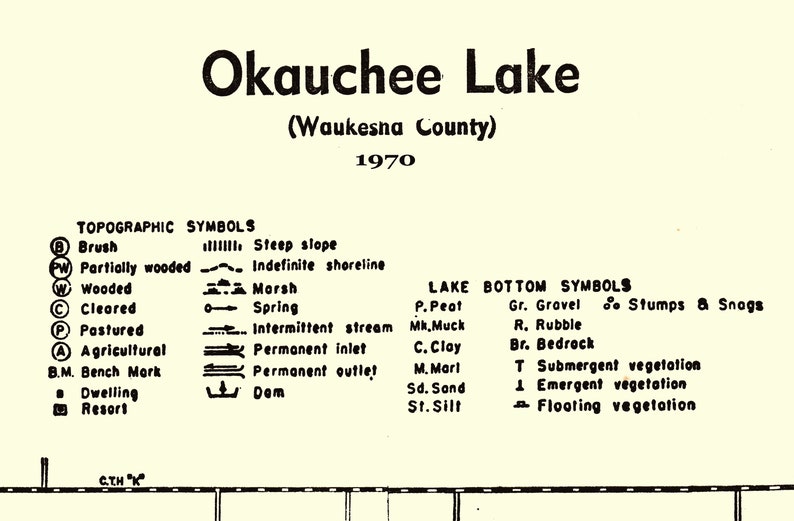 1970 Map of Okauchee Lake Waukesha County Wisconsin - Etsy