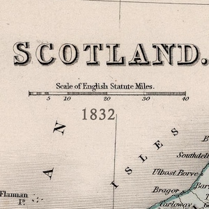 1832 Map of Scotland - Etsy