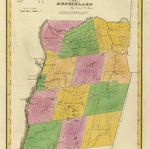 1829 Map of Rensselaer County New York - Etsy