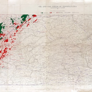 1921 Oil and Gas Fields Map of Pennsylvania - Etsy