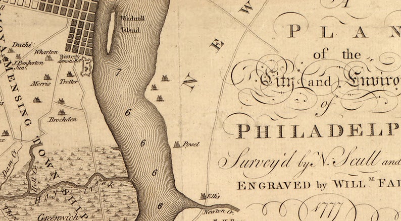 1777 Plan Map of Philadelphia Pennsylvania | Etsy