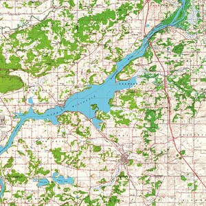1959 Map of Lake Wisconsin - Etsy