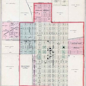 1884 Map of Mcpherson Mcpherson County Kansas - Etsy