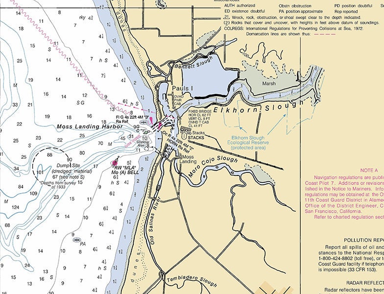 2012 Nautical Map of Monterey Bay California - Etsy