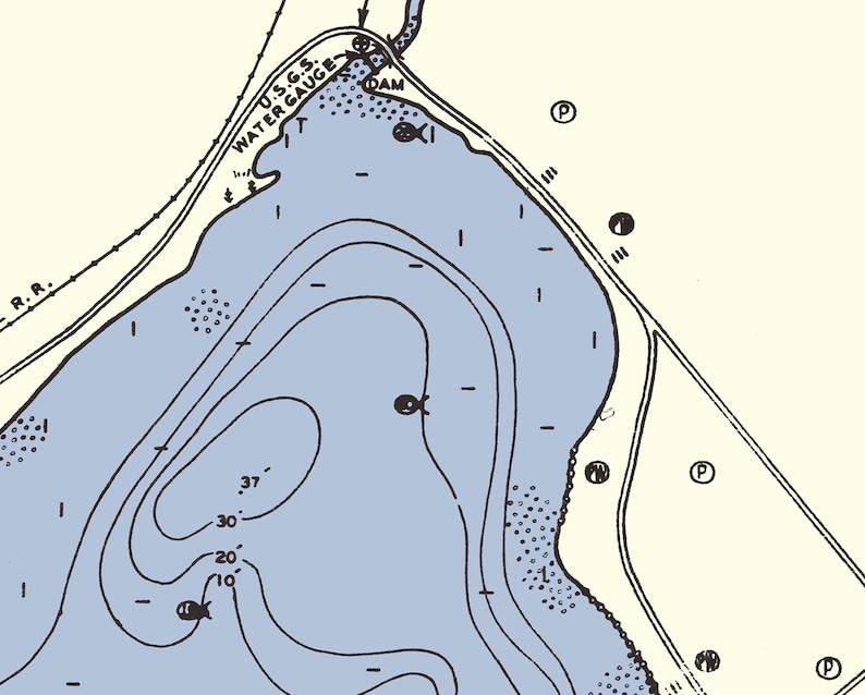 1950 Map of Devils Lake Lenawee County Michigan - Etsy