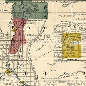 1881 Map of New Mexico - Etsy
