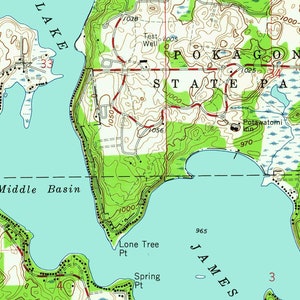 1960 Map of Lake James Steuben County Indiana - Etsy