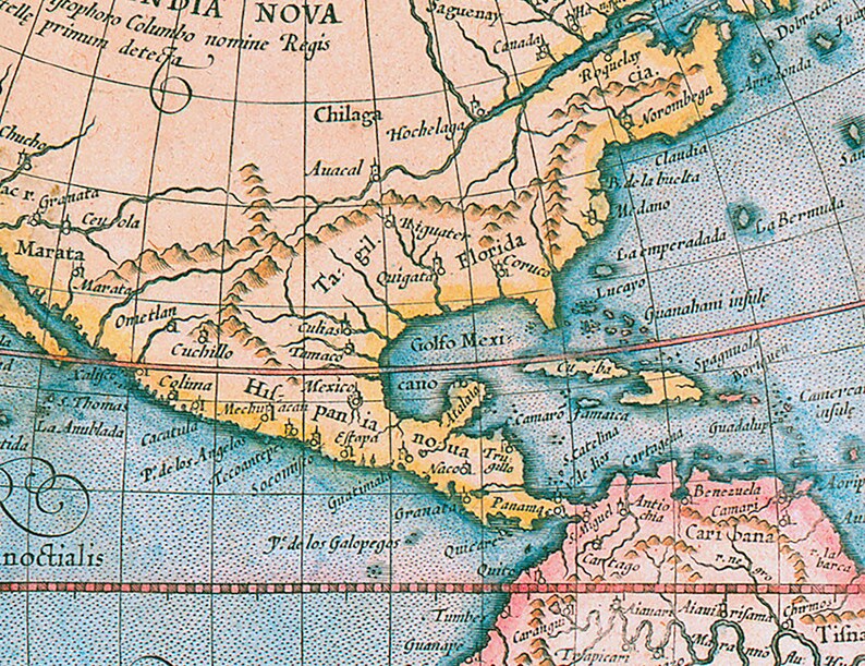 1637 Map of the World - Etsy