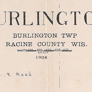 1908 Town Map of Burlington Racine County Wisconsin - Etsy