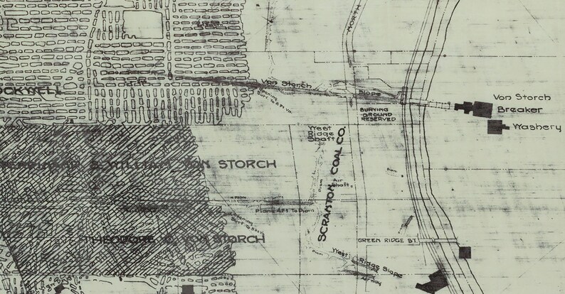 1923 Map of Von Storch Coal Mine Scranton Pennsylvania - Etsy
