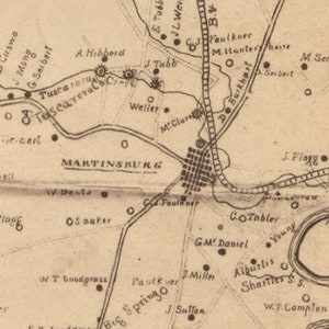 1847 Map of Berkeley County Virginia Fort Frederick Martinsburg ...