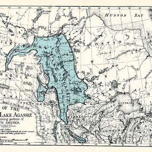 1890 Map of Glacial Lake Agassiz Manitoba Canada - Etsy