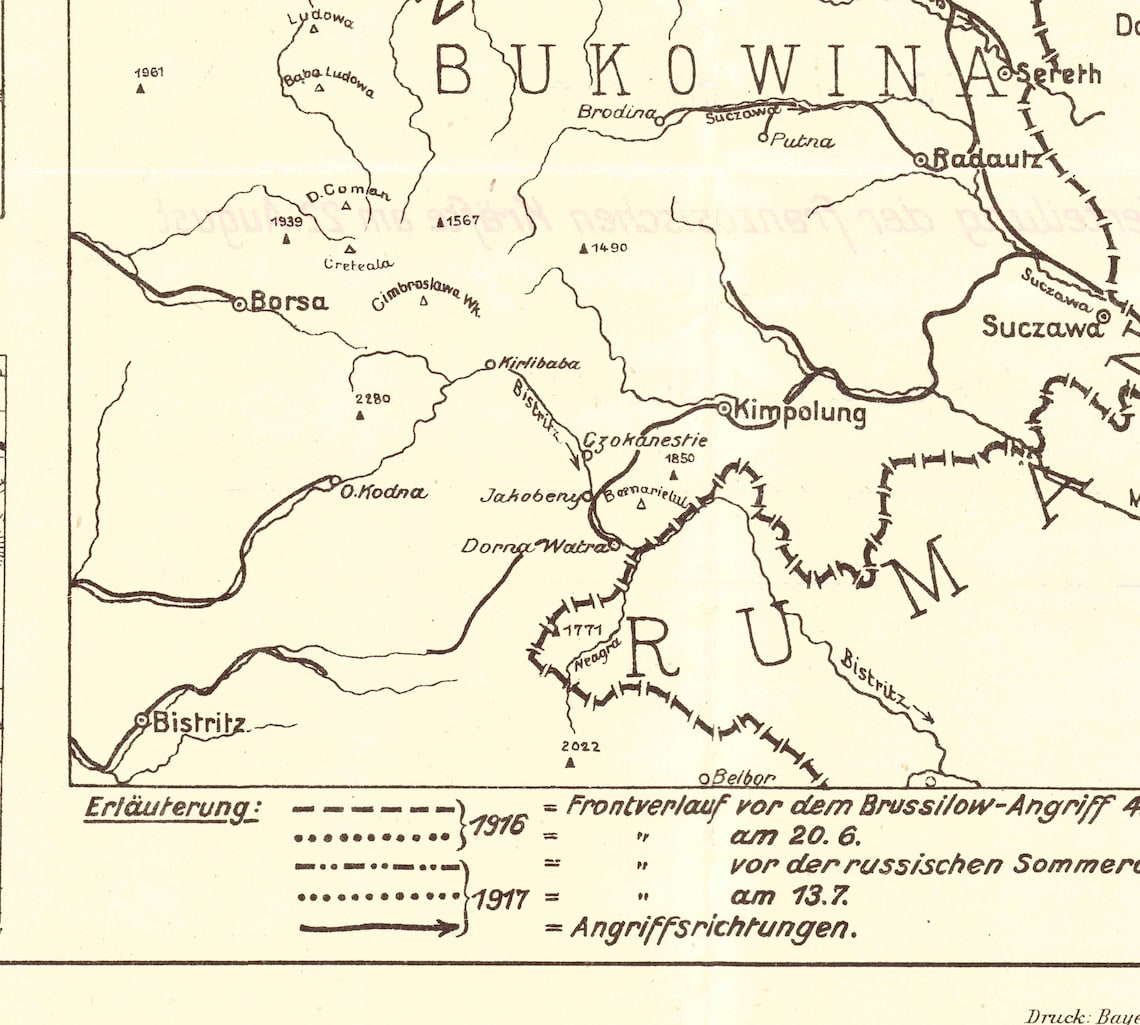 1918 Map of Carpathian Galicia Austria Hungary Lemberg WW1 | Etsy