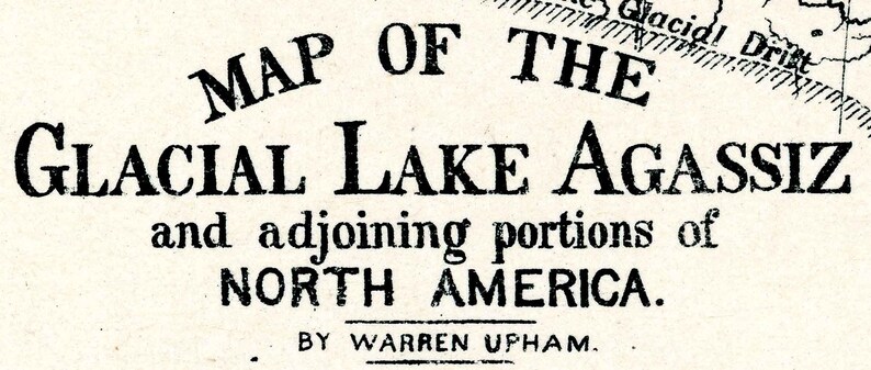 1890 Map of Glacial Lake Agassiz Manitoba Canada - Etsy