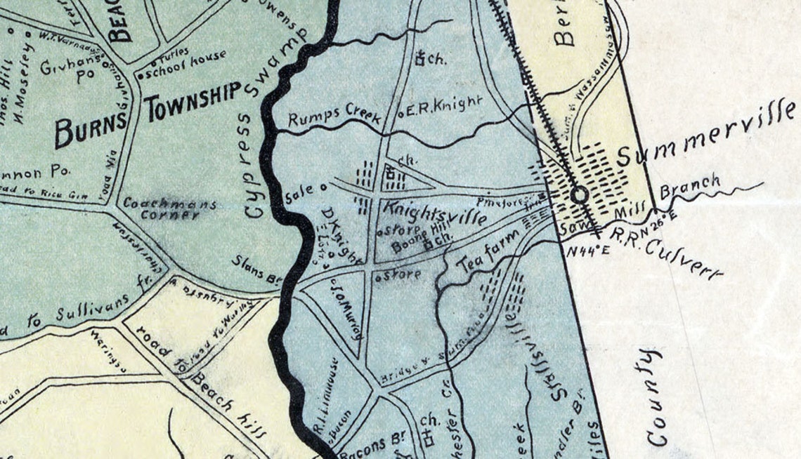 1900 Map of Dorchester County South Carolina Family Names - Etsy