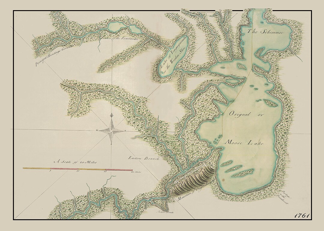 1761 Map of Moosehead Lake Maine - Etsy