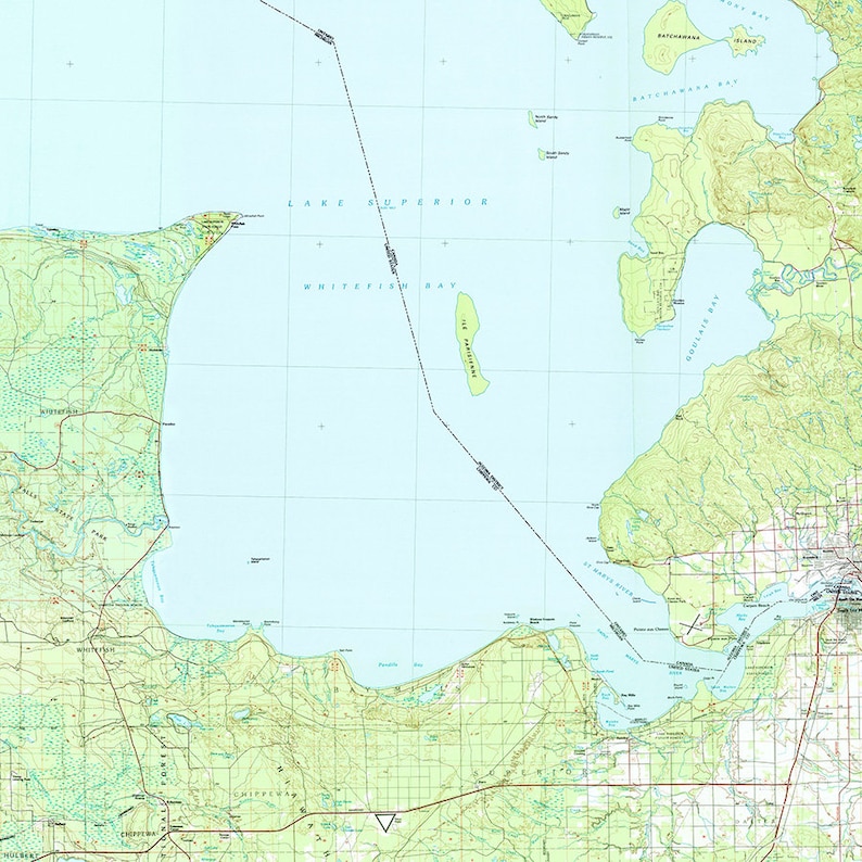 1985 Map of Whitefish Bay Lake Superior Michigan - Etsy