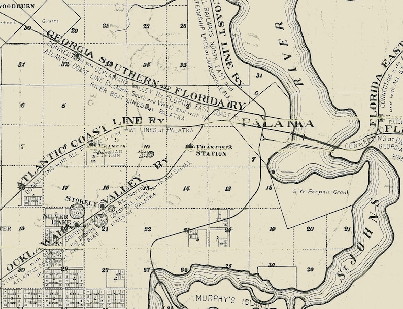 1915 Map of Part of Clay and Putnam County Florida Farms and - Etsy