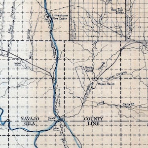 1915 Map of Fort Apache Indian Reservation Arizona - Etsy