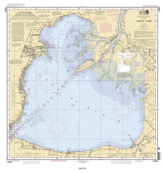 2011 Nautical Map of Lake Saint Clair - Etsy