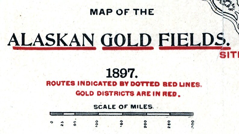 1897 Map of the Alaskan Gold Fields - Etsy