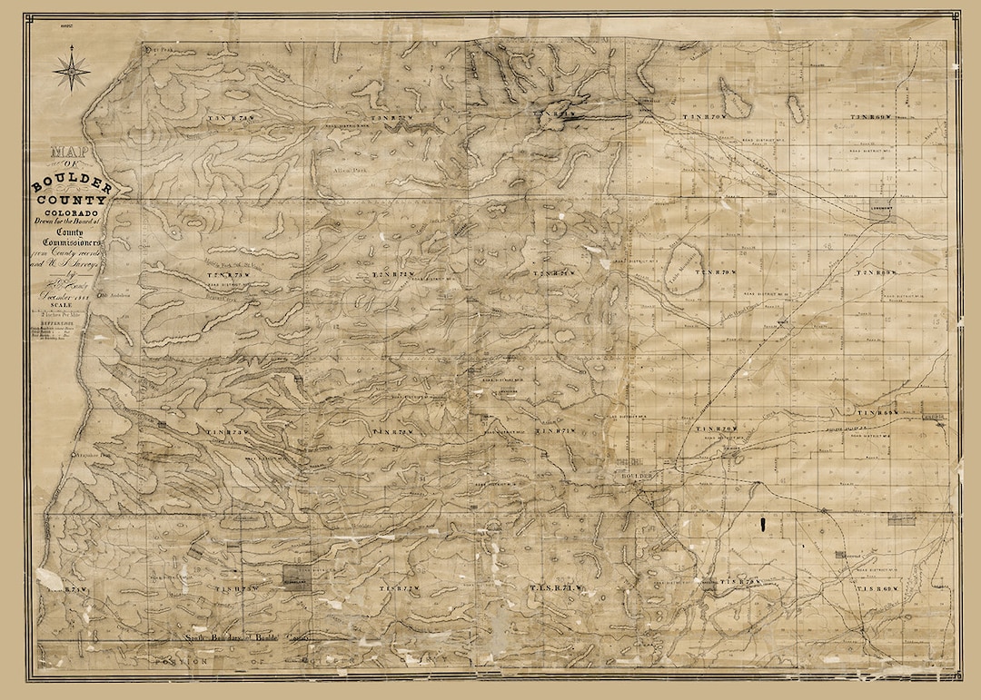 1888 Map of Boulder County Colorado - Etsy
