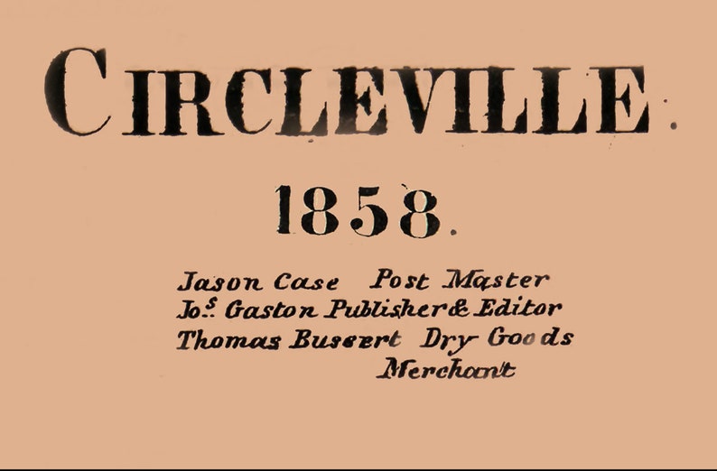 1858 Town Map of Circleville Pickaway County Ohio - Etsy