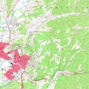 1969 Topo Map of Elkins West Virginia Quadrangle - Etsy