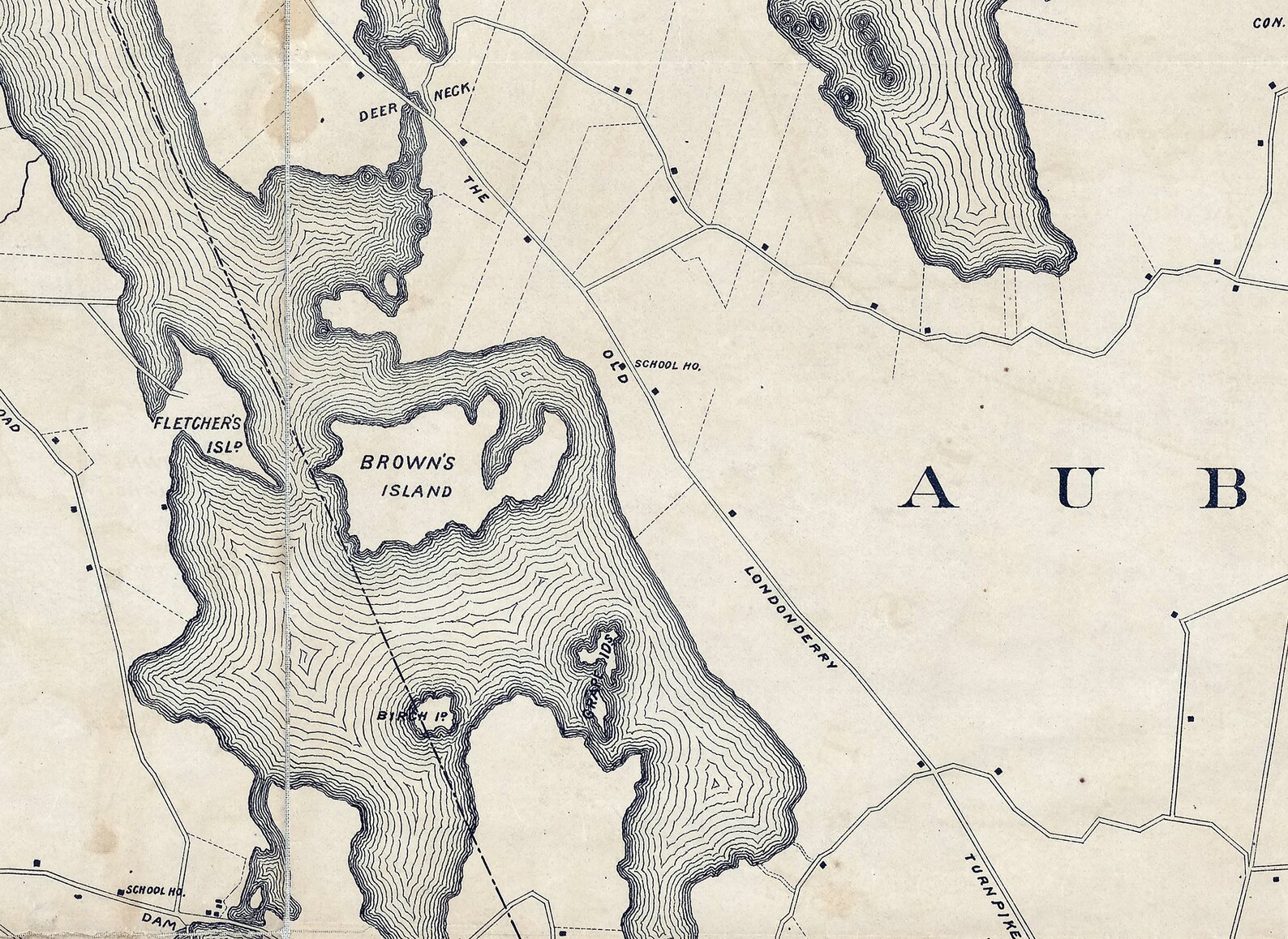 1885 Map of Massabesic Lake New Hampshire and Surrounding Territory - Etsy