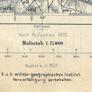 1903 Map of the Drohobycz Region Galicia Austria Hungary - Etsy