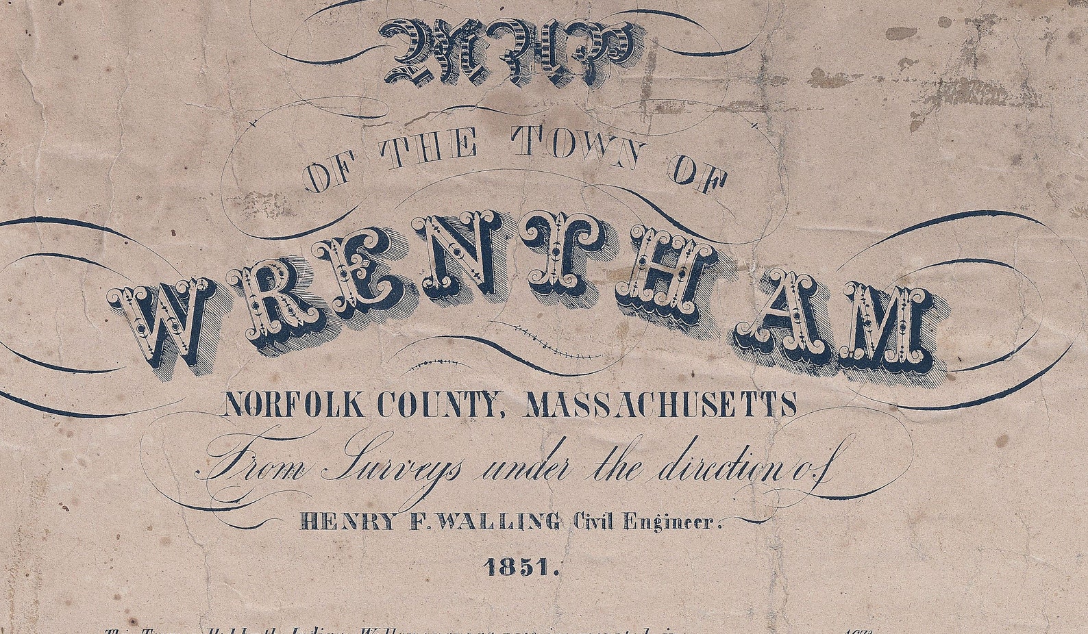 1851 Town Map of Wrentham Norfolk County Massachusetts - Etsy Hong Kong