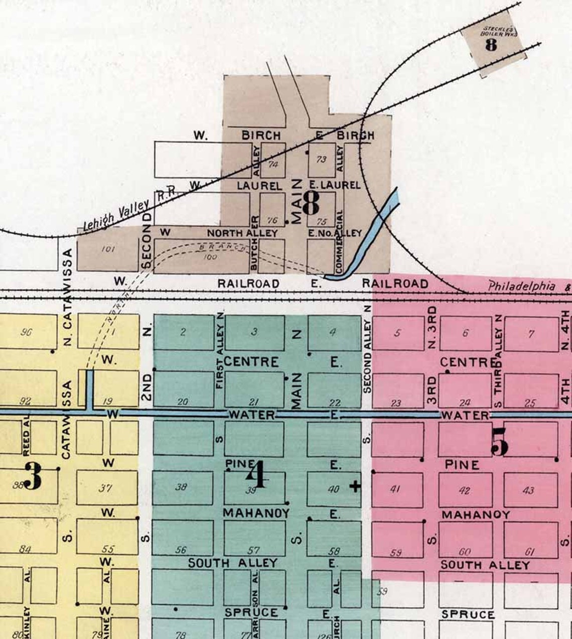 1896 Town Map of Mahanoy City Schuylkill County Pennsylvania - Etsy