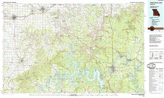1985 Map of Table Rock Lake Missouri | Etsy
