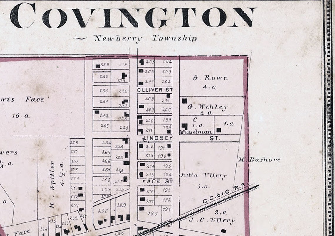 1871 Map of Newberry Township Miami County Ohio - Etsy