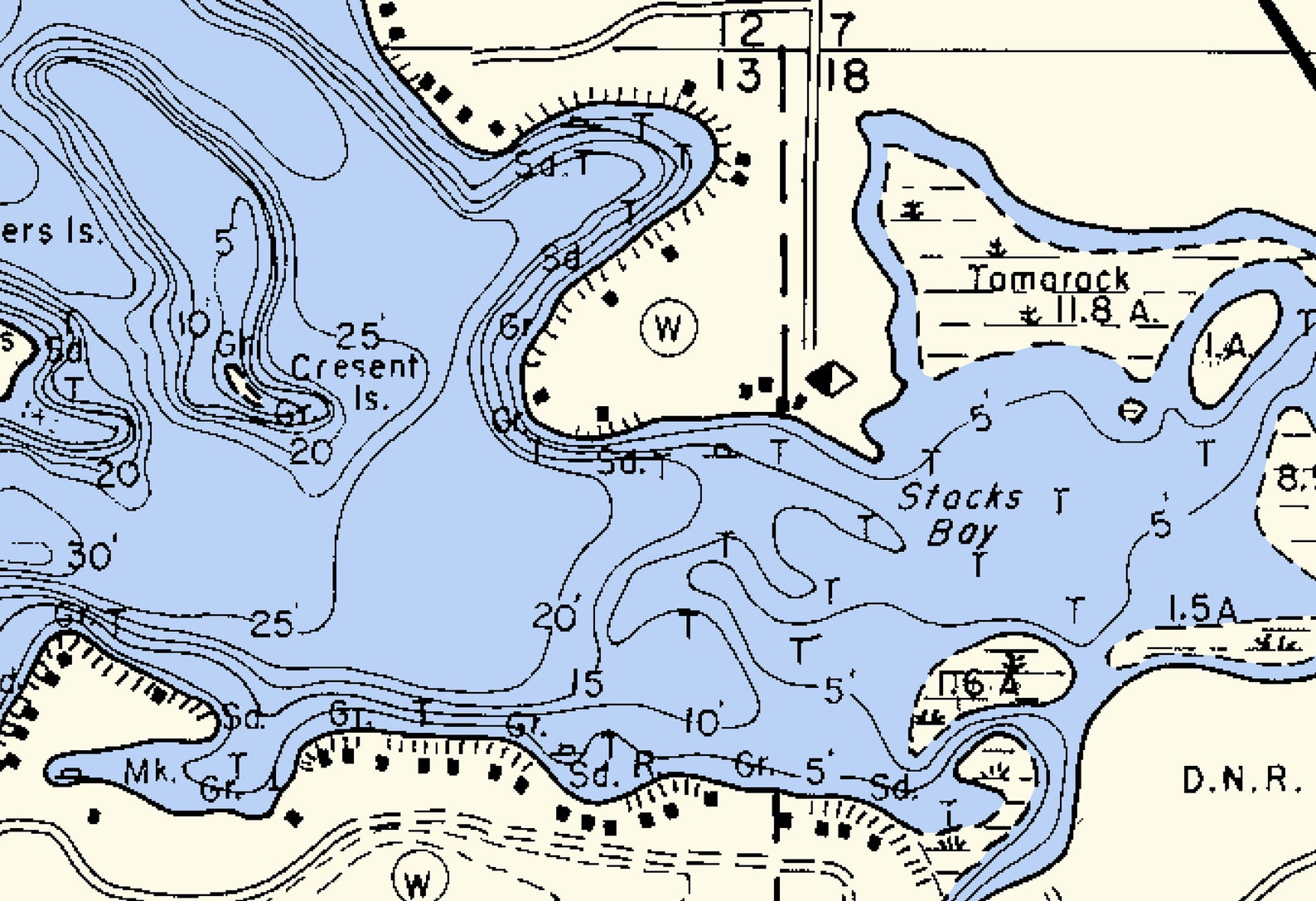 1972 Map of Minocqua Lake Oneida County Wisconsin - Etsy